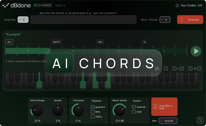dBdone AI Chords by dBdone - Chord Generator Plugin VST3 Audio Unit AAX