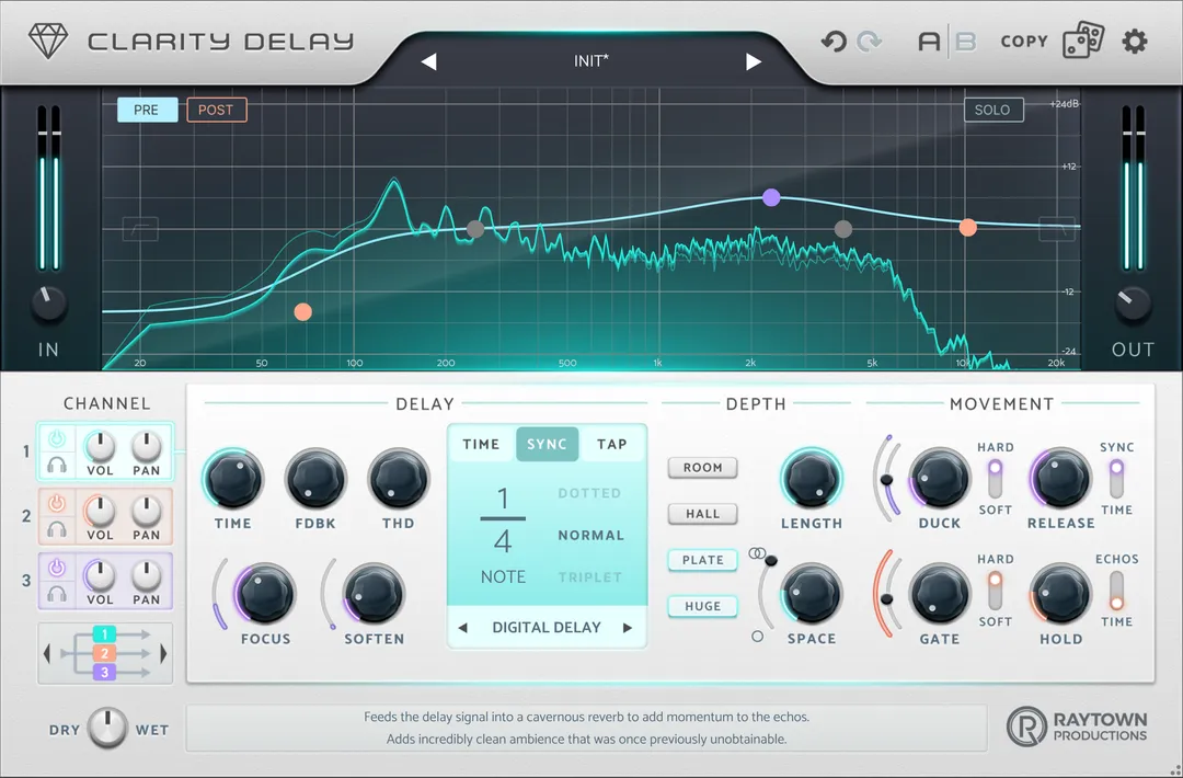 Clarity Delay by Raytown Productions - Delay Plugin VST3 Audio Unit AAX ...