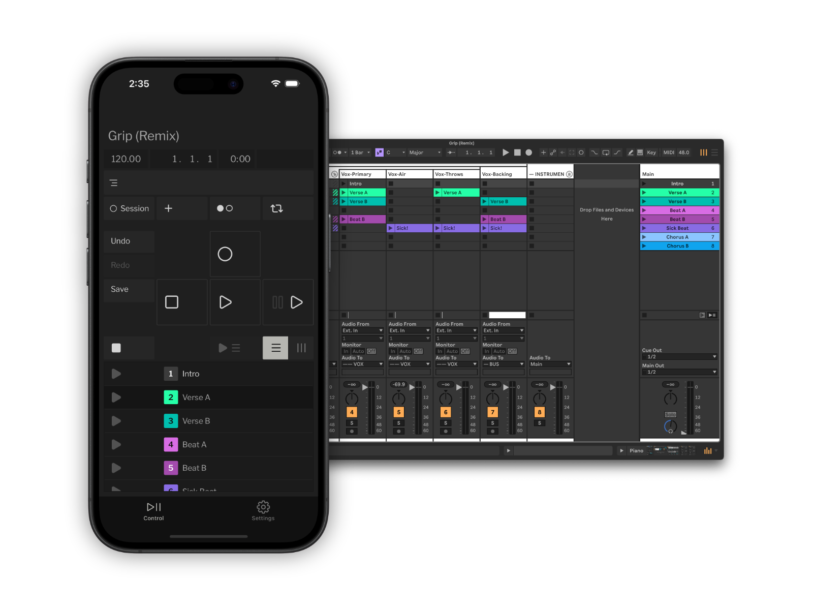 Grip by Adam Baker - Ableton Live Controller App