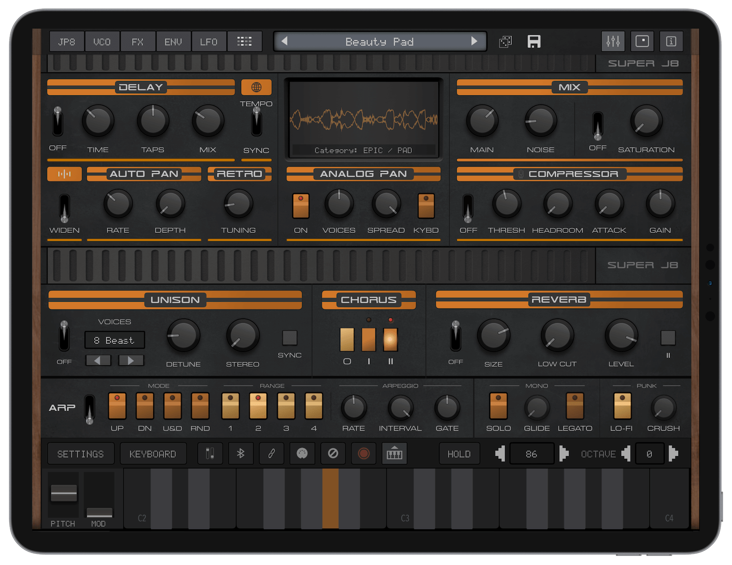SUPER J8 SYNTH by AudioKit Pro - Jupiter 8 Plugin Audio Unit