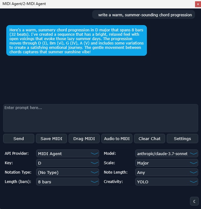 MIDI Agent by MIDI Agent - MIDI Generator Plugin VST3 Audio Unit