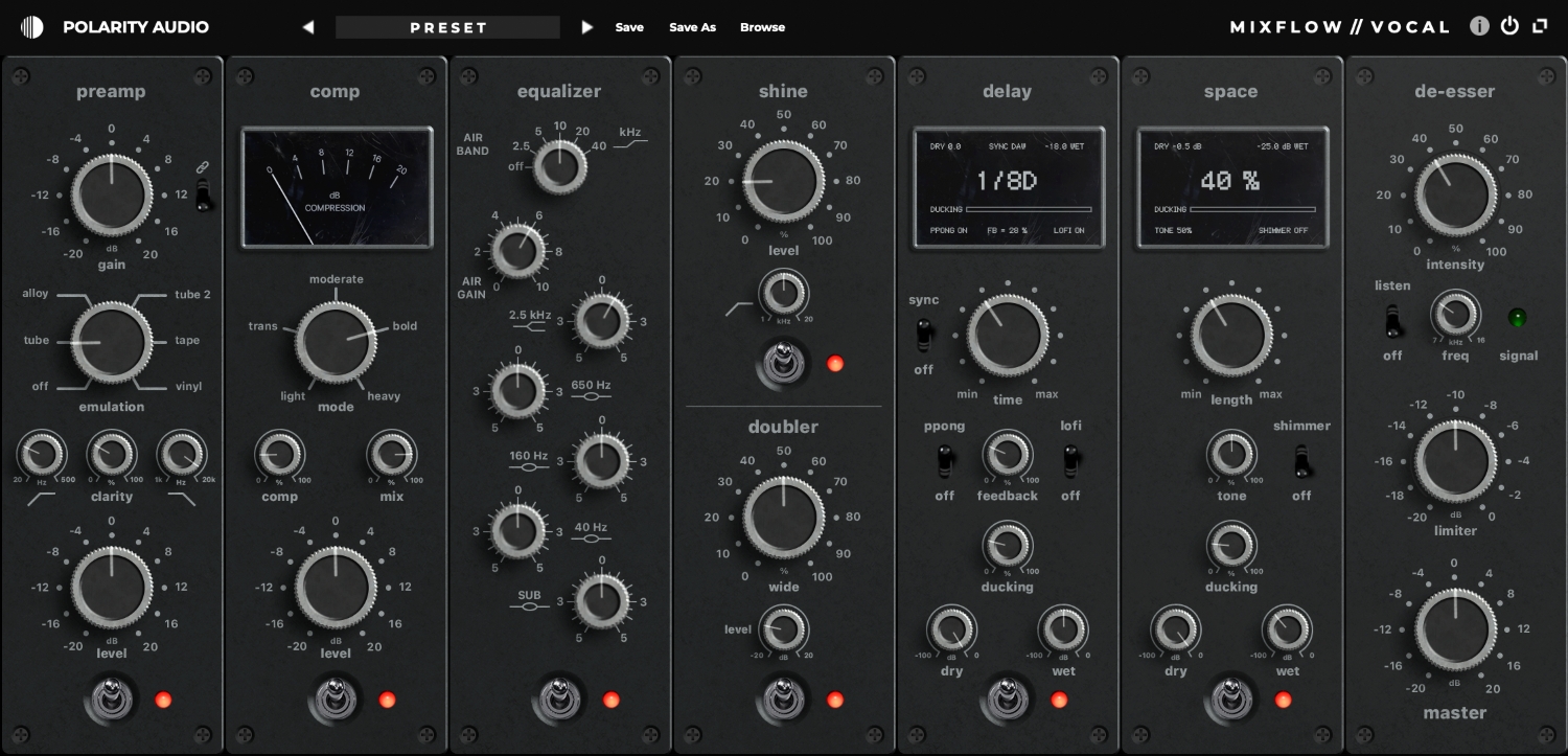 MixFlow - Vocal by Polarity Audio - Vocal Plugin VST3 Audio Unit