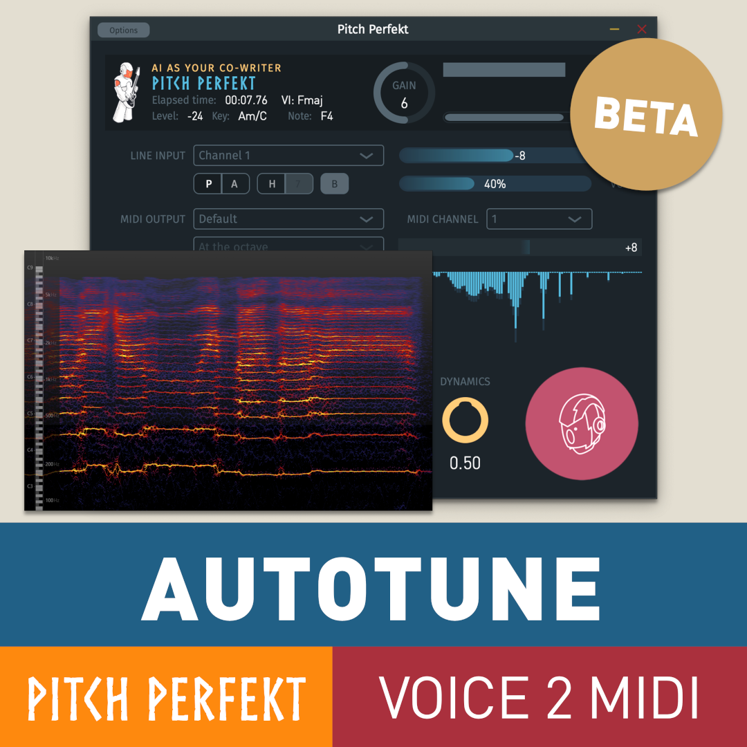 Pitch Perfekt by Algoriffix - Voice-to-MIDI Plugin VST3 Audio Unit AAX