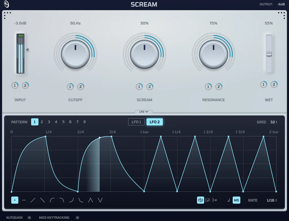 Scream by Cure Audio - Filter Plugin VST3 Audio Unit CLAP