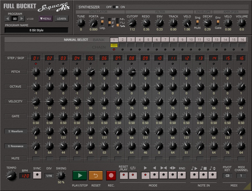 SequencAir by Full Bucket Music - Sequencer Plugin VST VST3 AAX CLAP