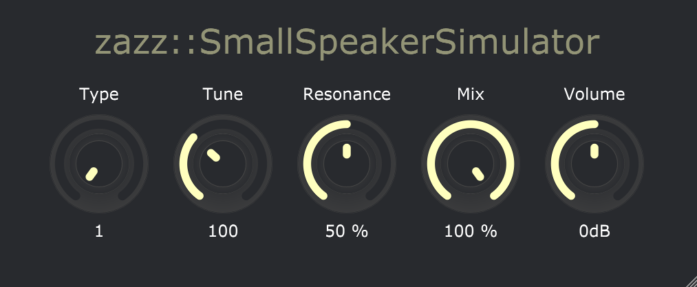 Small Speaker Simulator by zazz - Speaker Simulator Plugin VST3
