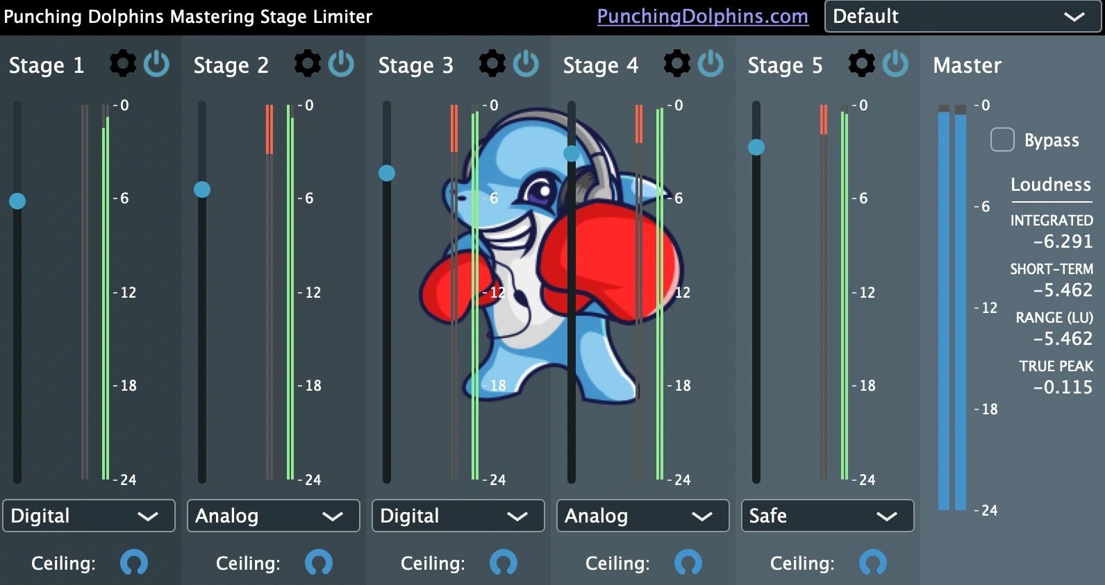 Stage Limiter by Punching Dolphins - Limiter Plugin VST3 Audio Unit