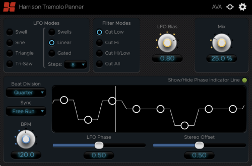 AVA Tremolo Panner by Harrison - Tremolo Plugin VST VST3 Audio Unit AAX